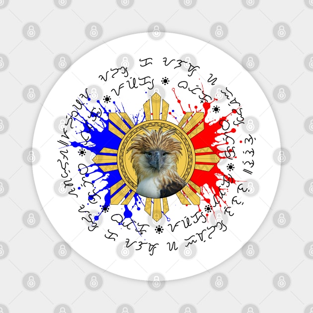 Philippine Sun/Eagle - Baybayin × Badlit script - Philippines Flag Proud Filipino - Magnet ...
